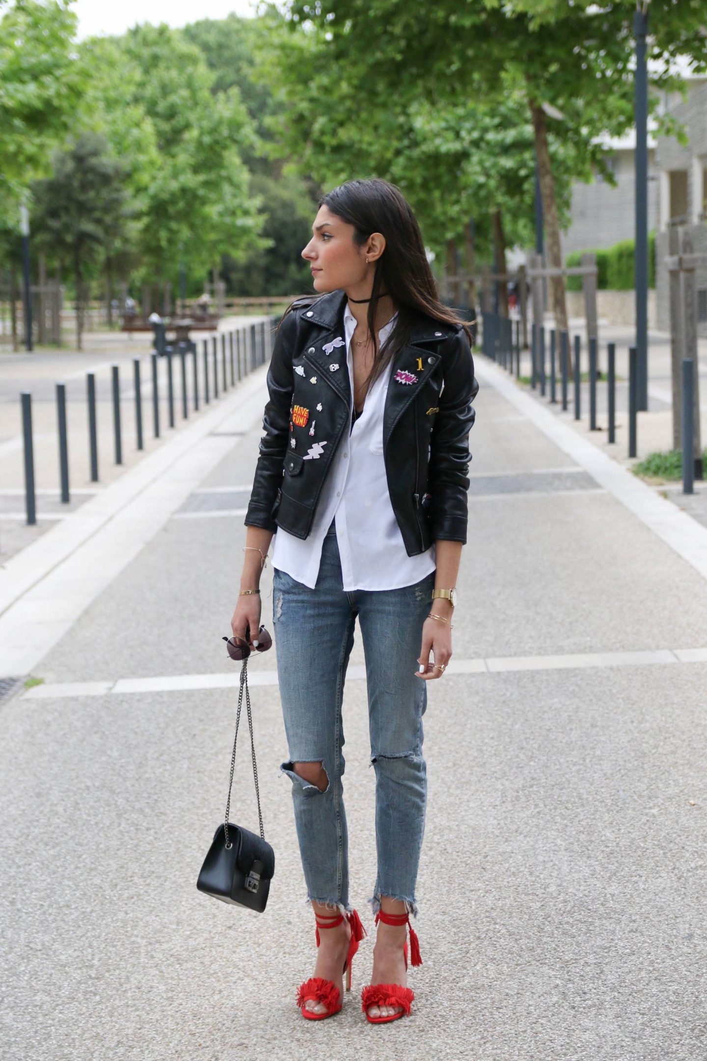 Black Perf & Red Shoes | Junesixtyfive