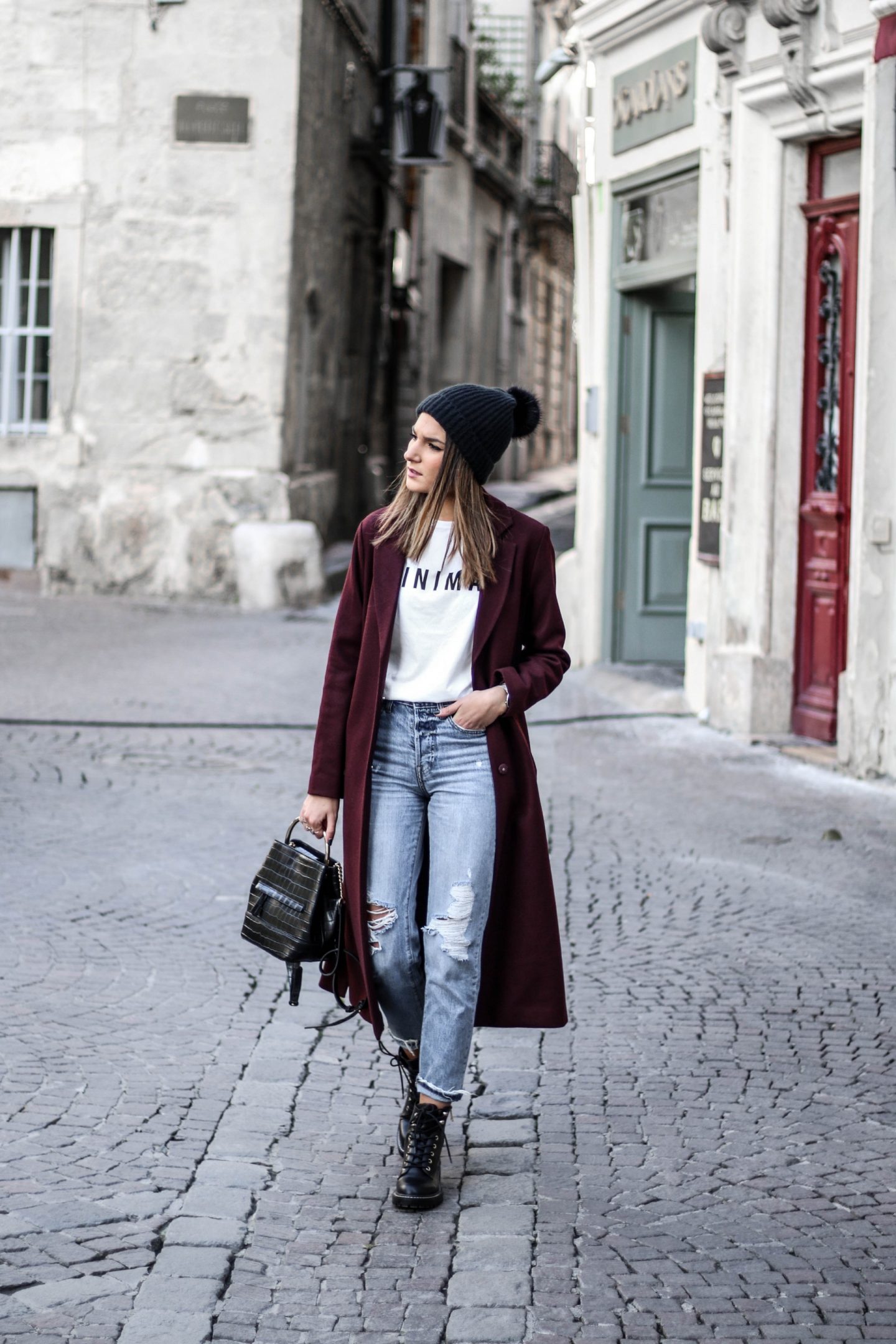 Burgundy Coat | Junesixtyfive